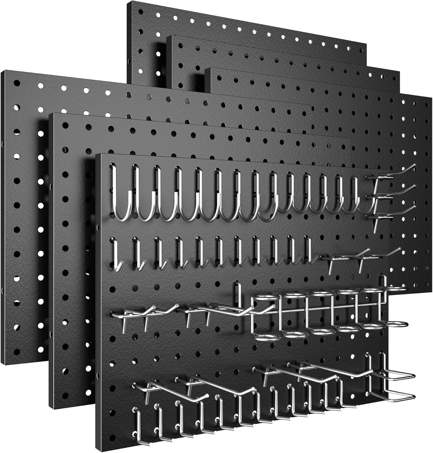 Peg Board, 4/6/8 Pack Metal Pegboard Panels White & Black Pegboards ...