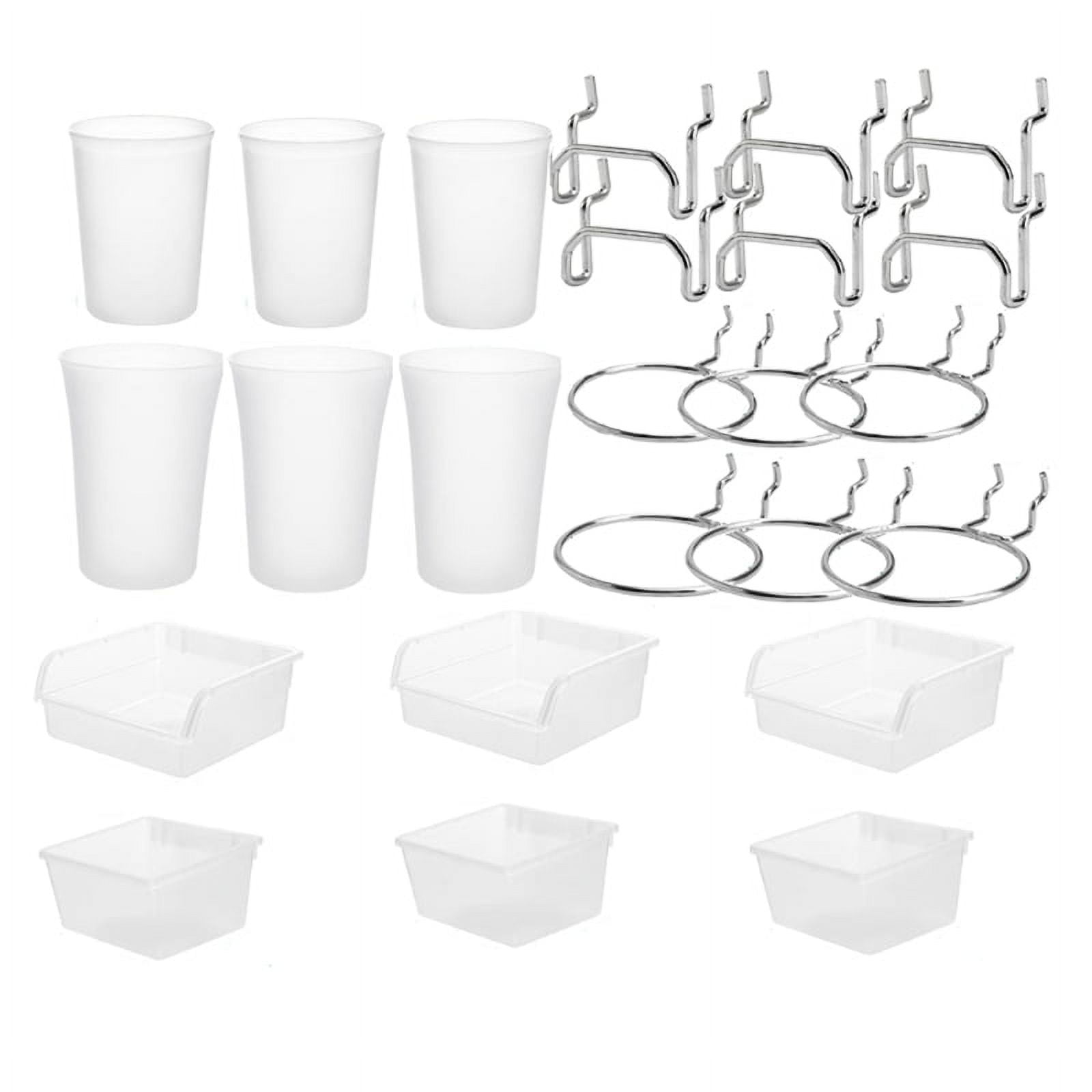 Peg Board Bins Peg Board Cups with Hooks & Loop 12Pack,Peg Board ...
