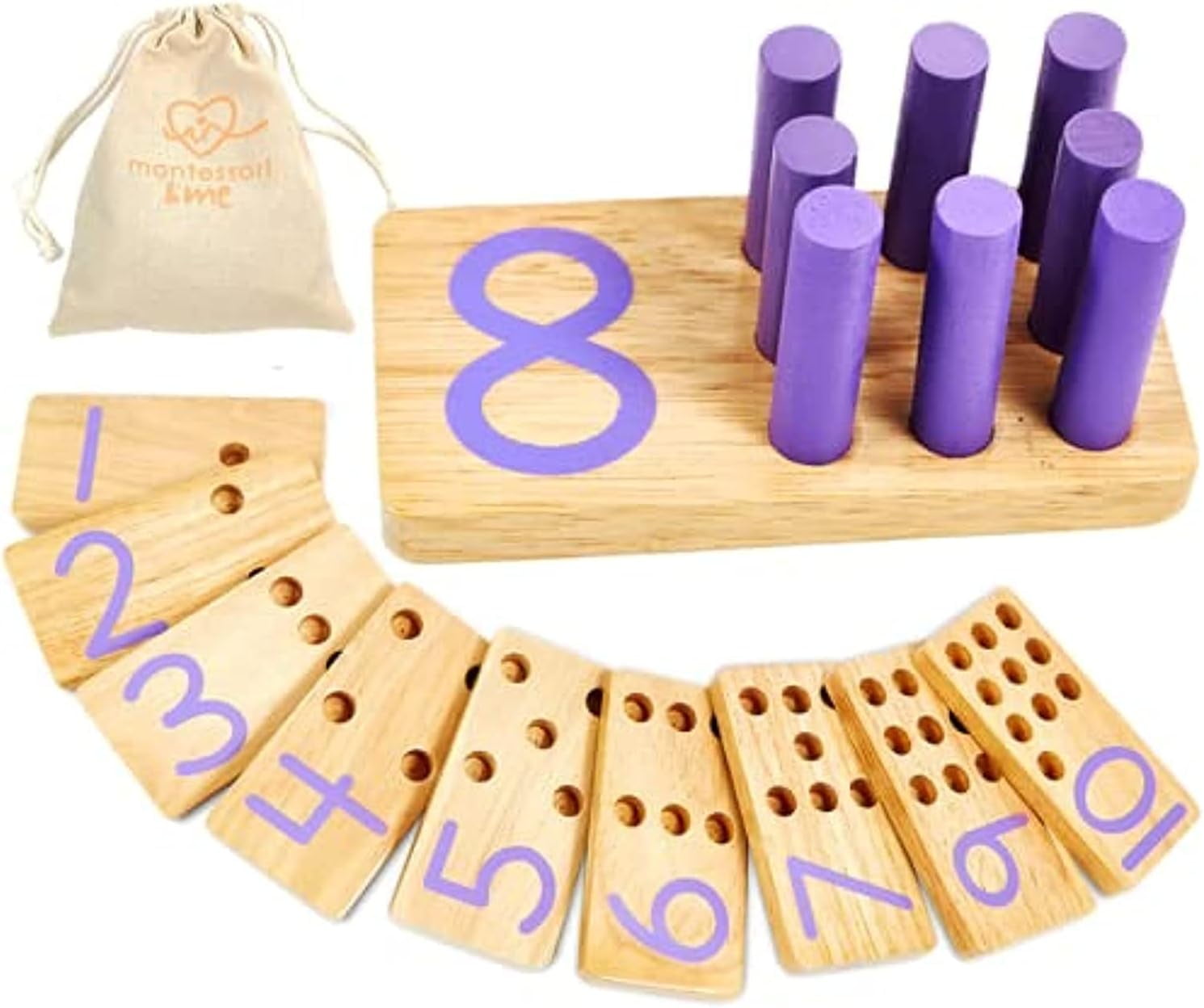 Peg Board - Montessori Math and Numbers for Kids - Wooden Math ...
