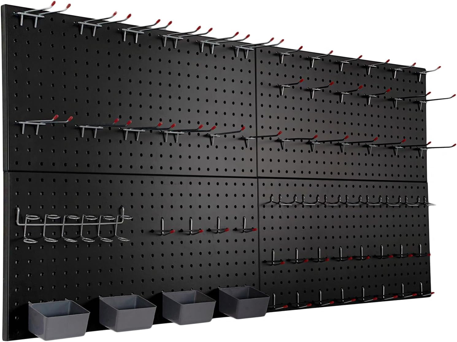 Peg Board for Wall 48x24 inch with 63 Pcs Hooks Accessories, Garage ...