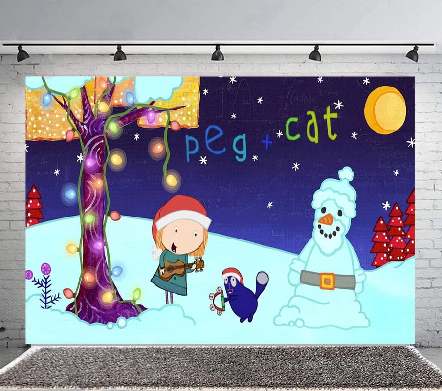 Peg + Cat Backdrop Banner Party Supplies Poster Movie Theme Background ...