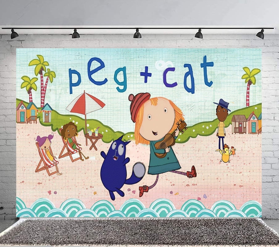 Peg + Cat Backdrop Banner Party Supplies Poster Movie Theme Background ...