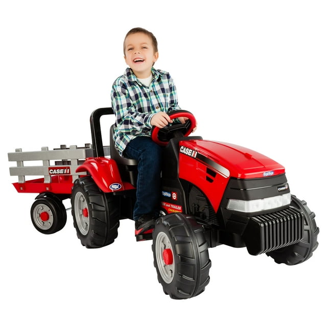 Peg Perego Case IH Tractor and Trailer Pedal Ride-On - Walmart.com