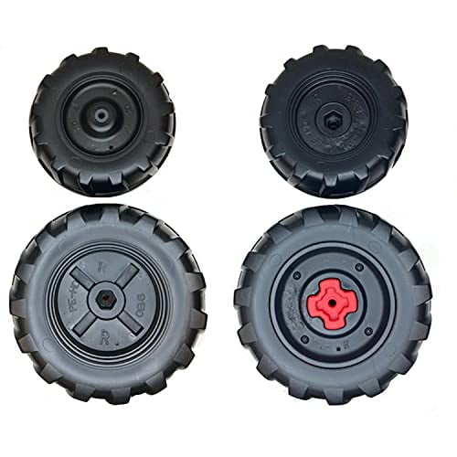 Peg Perego 12 Volt Tractor Front and Rear Wheel Replacement Pack, Black ...