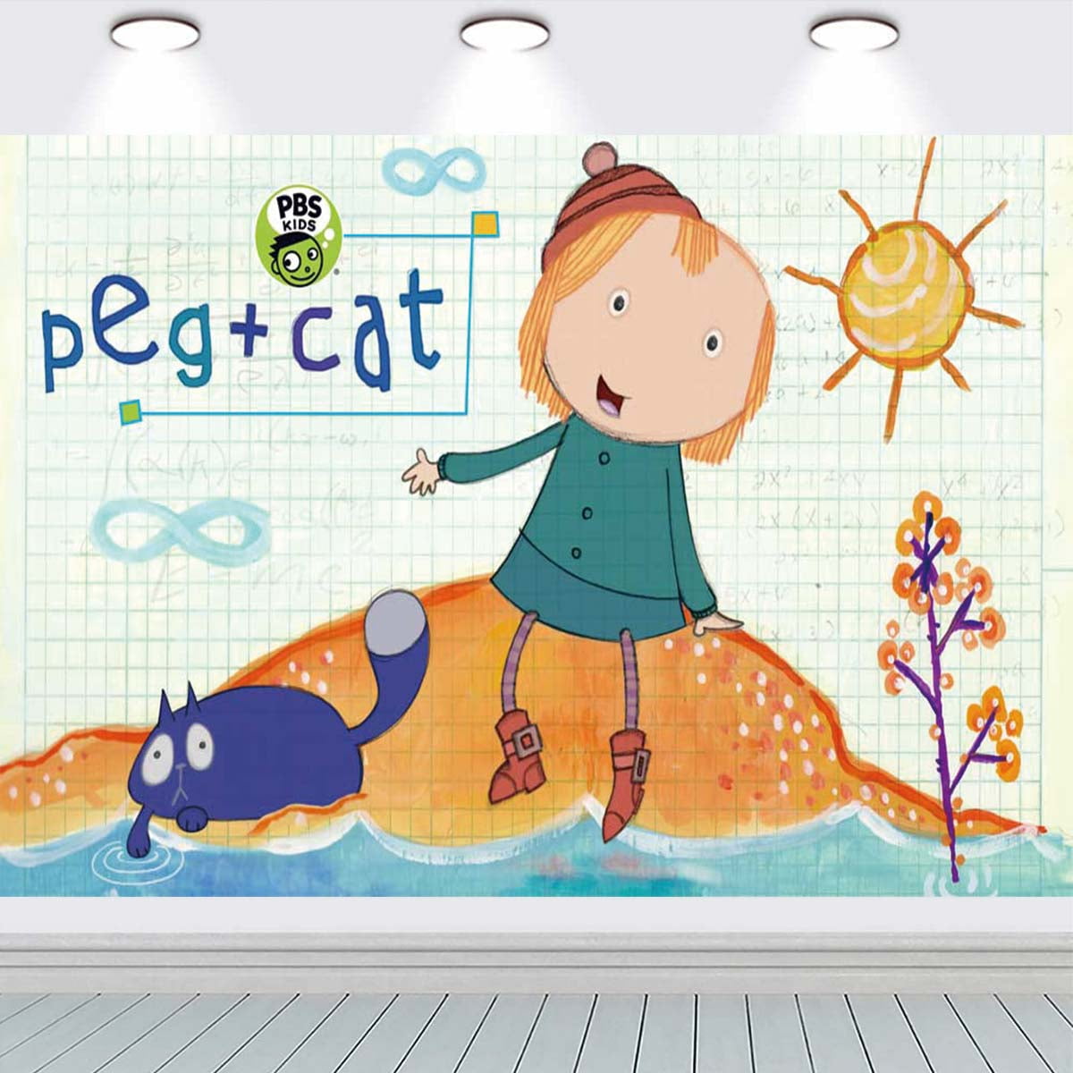 Peg and Cat Taspestry Wall Decor Birthday Banner Backdrop Background ...