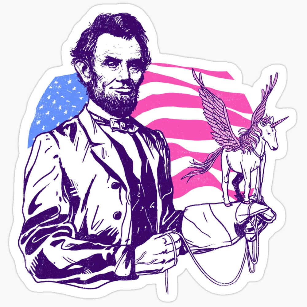 Pegacorn Lincoln Sticker Phone Decal Water Bottle Stickers Car Decals ...