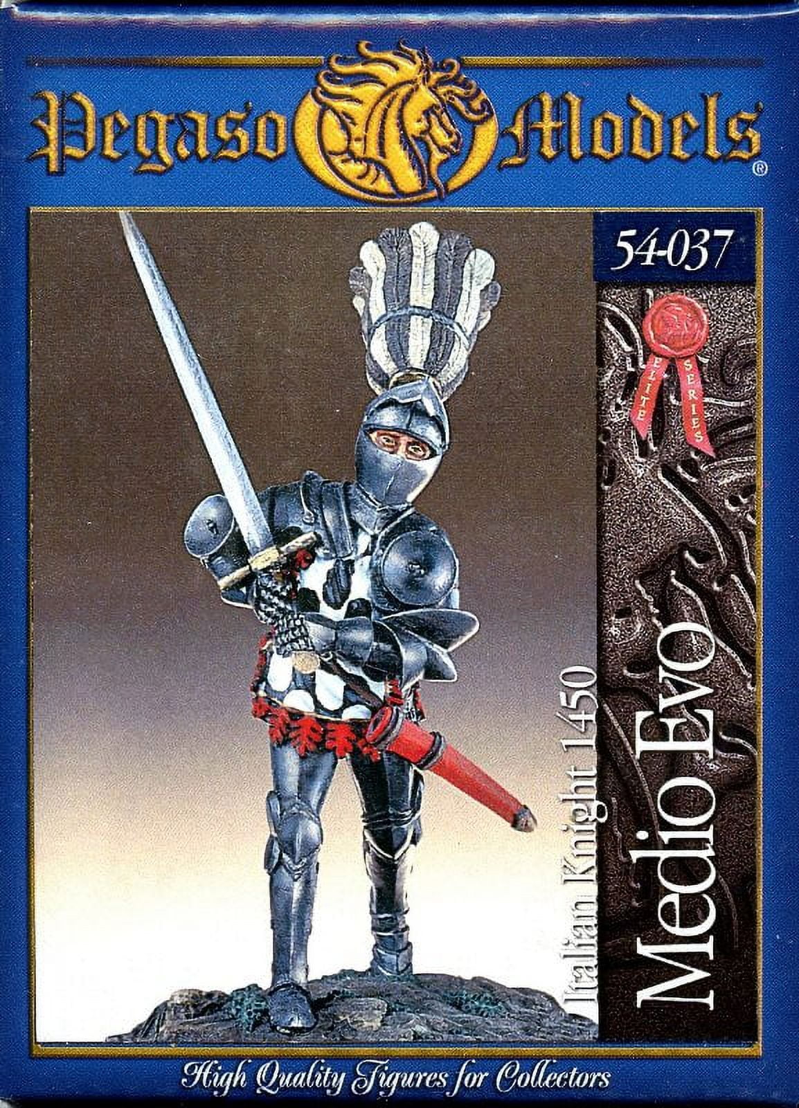 Pegaso Models 54mm Italian Knight 1450 White Metal Figure Model Kit #54 ...