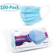 100 Disposable Medical Face Masks, 3-Ply Breathable Dust Protection ...