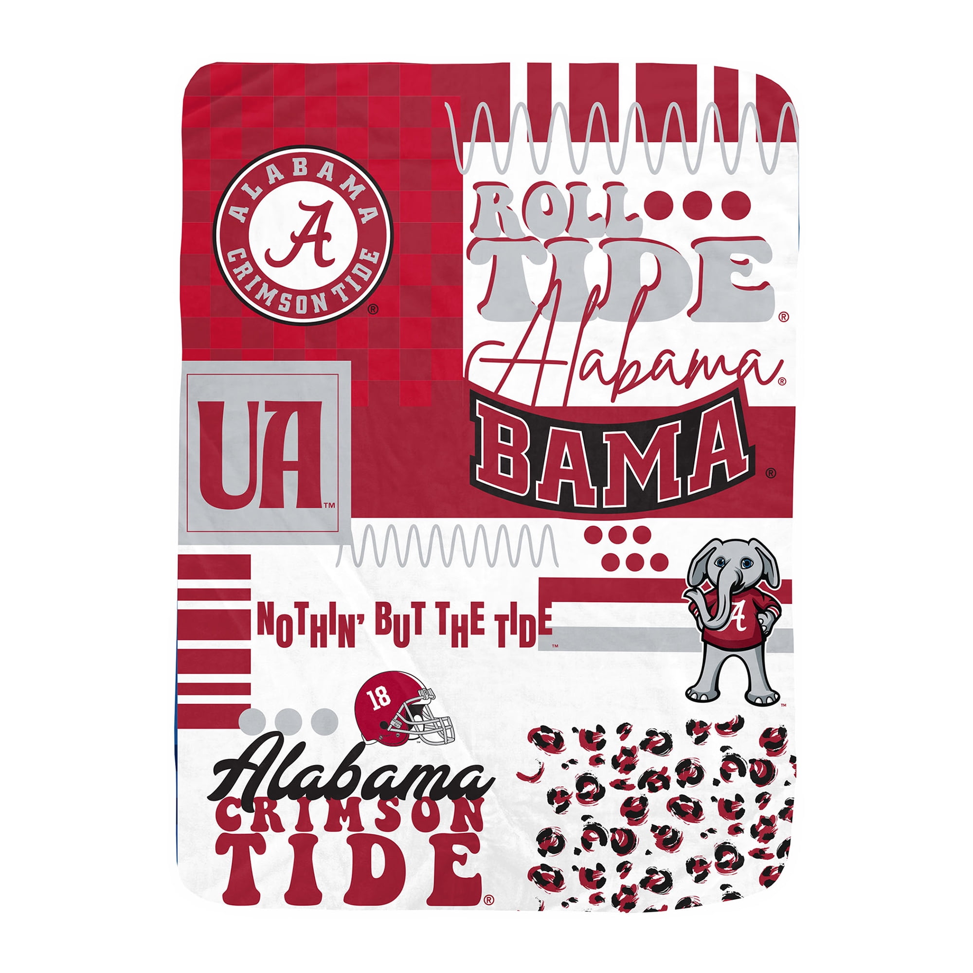 Pegasus Alabama Crimson Tide 66" x 95" Oversized Loco Check Ultra Cozy ...