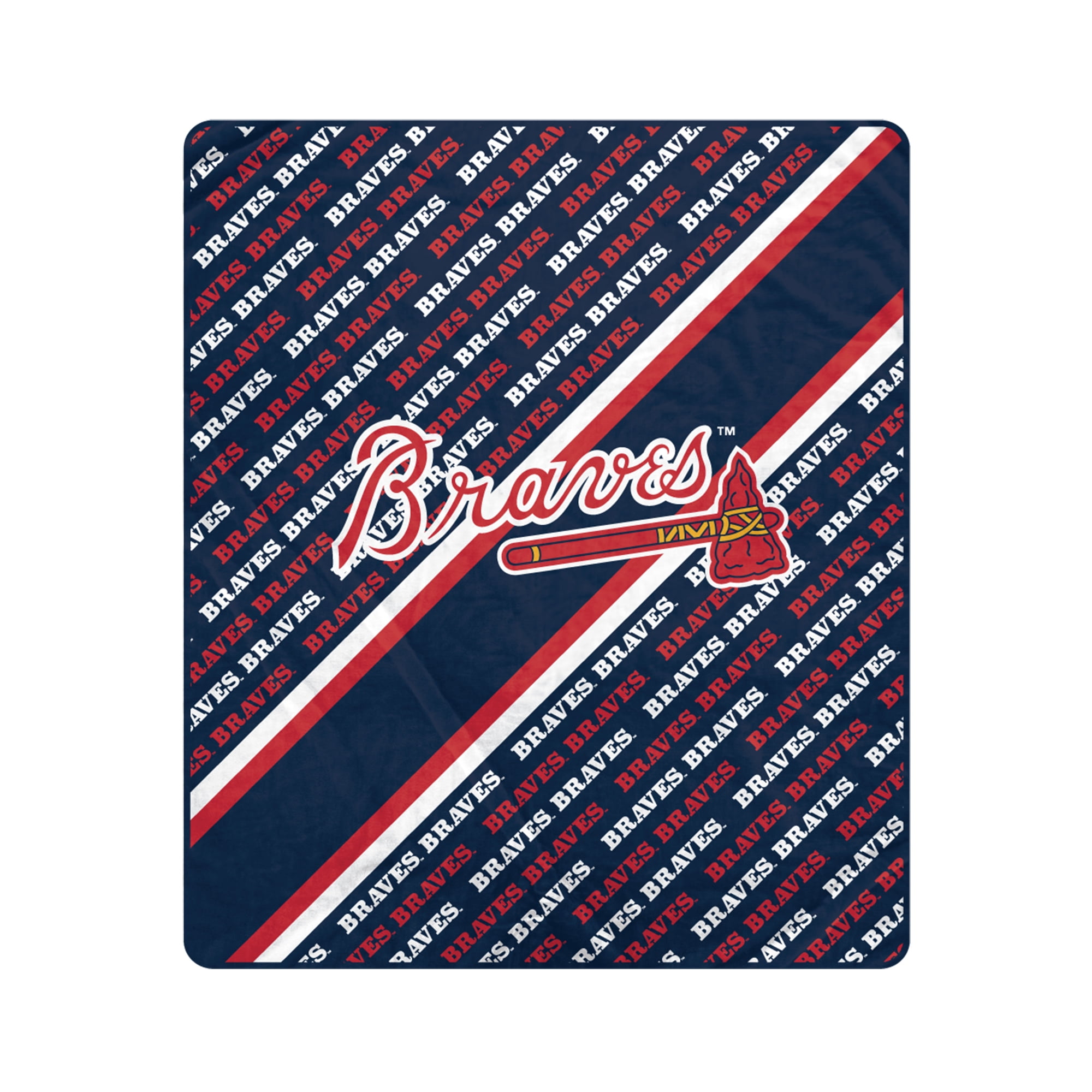 Pegasus Atlanta Braves 60" x 70" Diagonal Lined Wordmark Ultra Soft ...