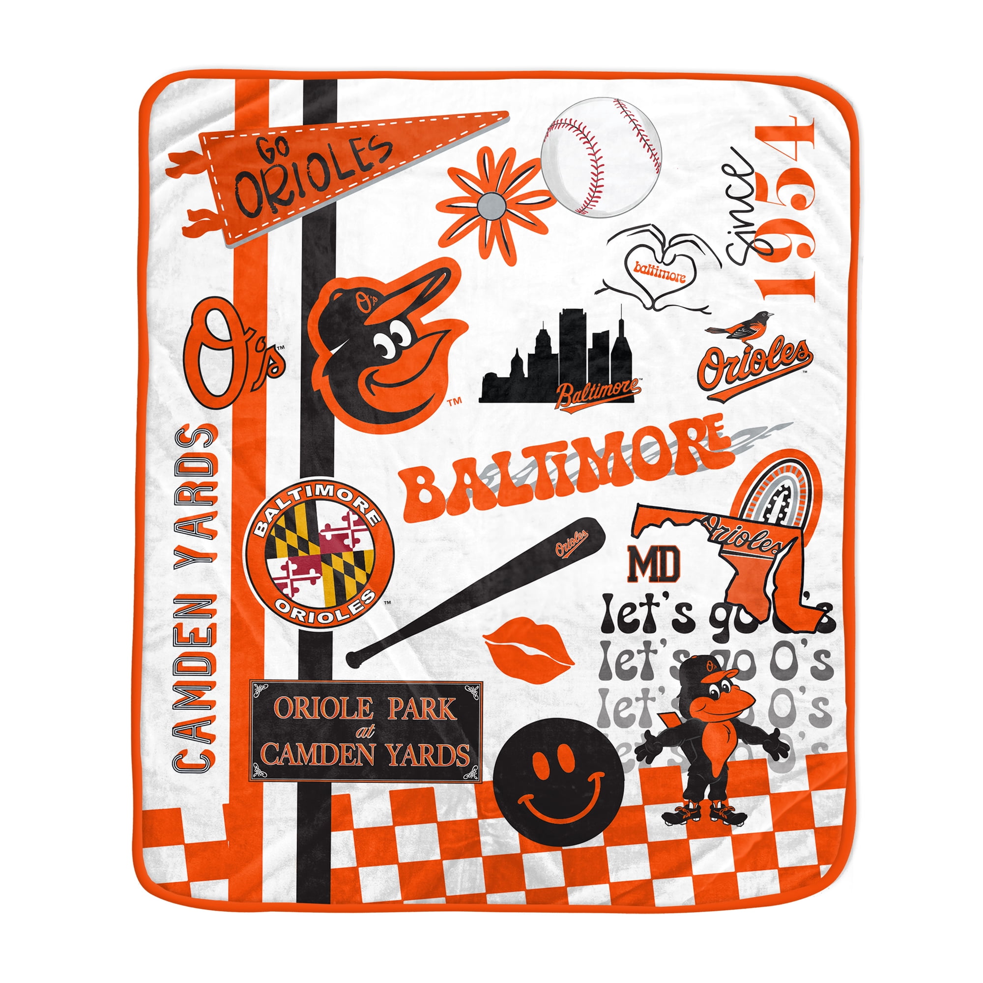 Pegasus Baltimore Orioles 60- x 70- Fan Favorite Royal Plush Blanket ...