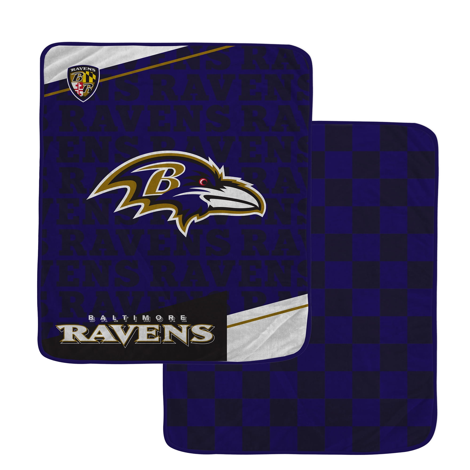 Pegasus Baltimore Ravens 60" x 70" Diagonal Ghost Checkered Double ...