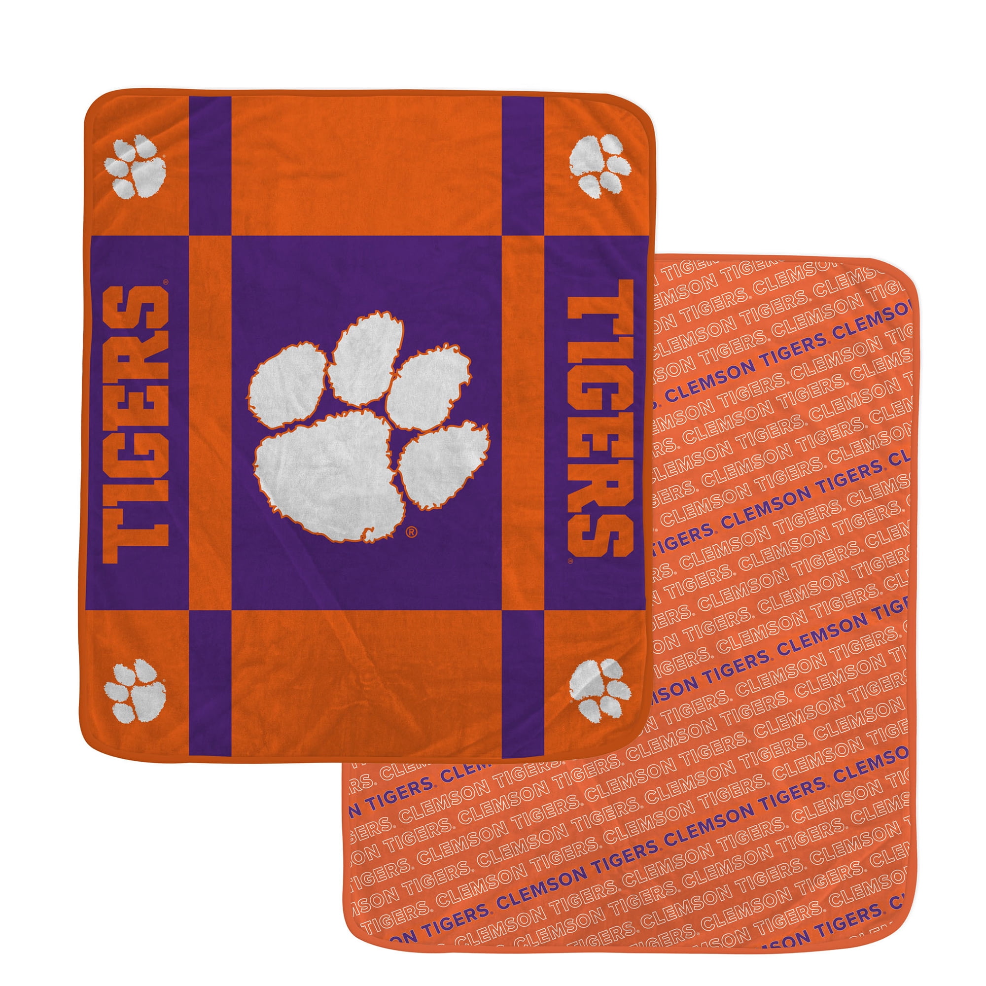 Pegasus Clemson Tigers 60" x 70" Reverse Block Wordmark Double-Sided ...