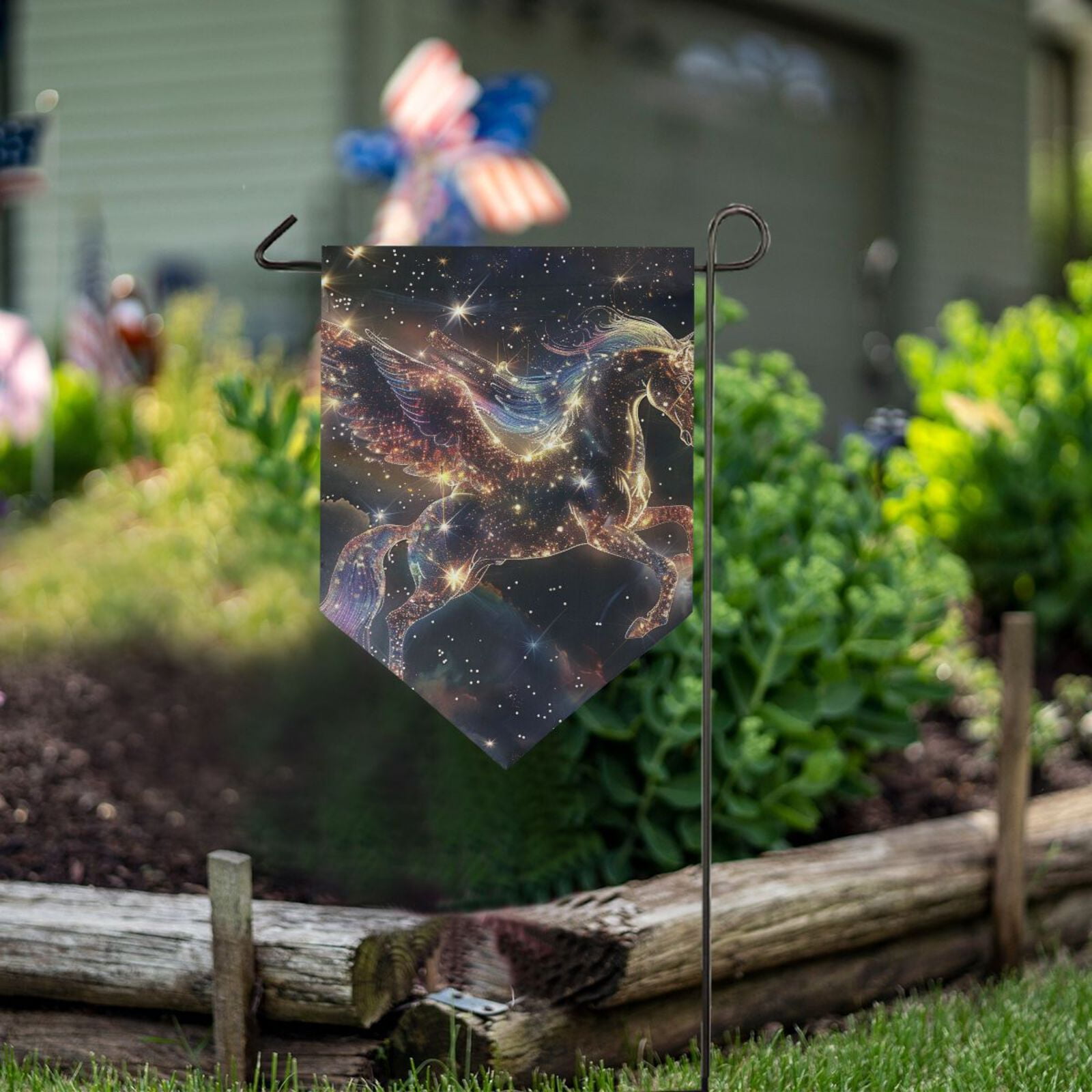 Pegasus Constellation Garden Flag 18" x 12.5" Double Sided Yard Lawn ...