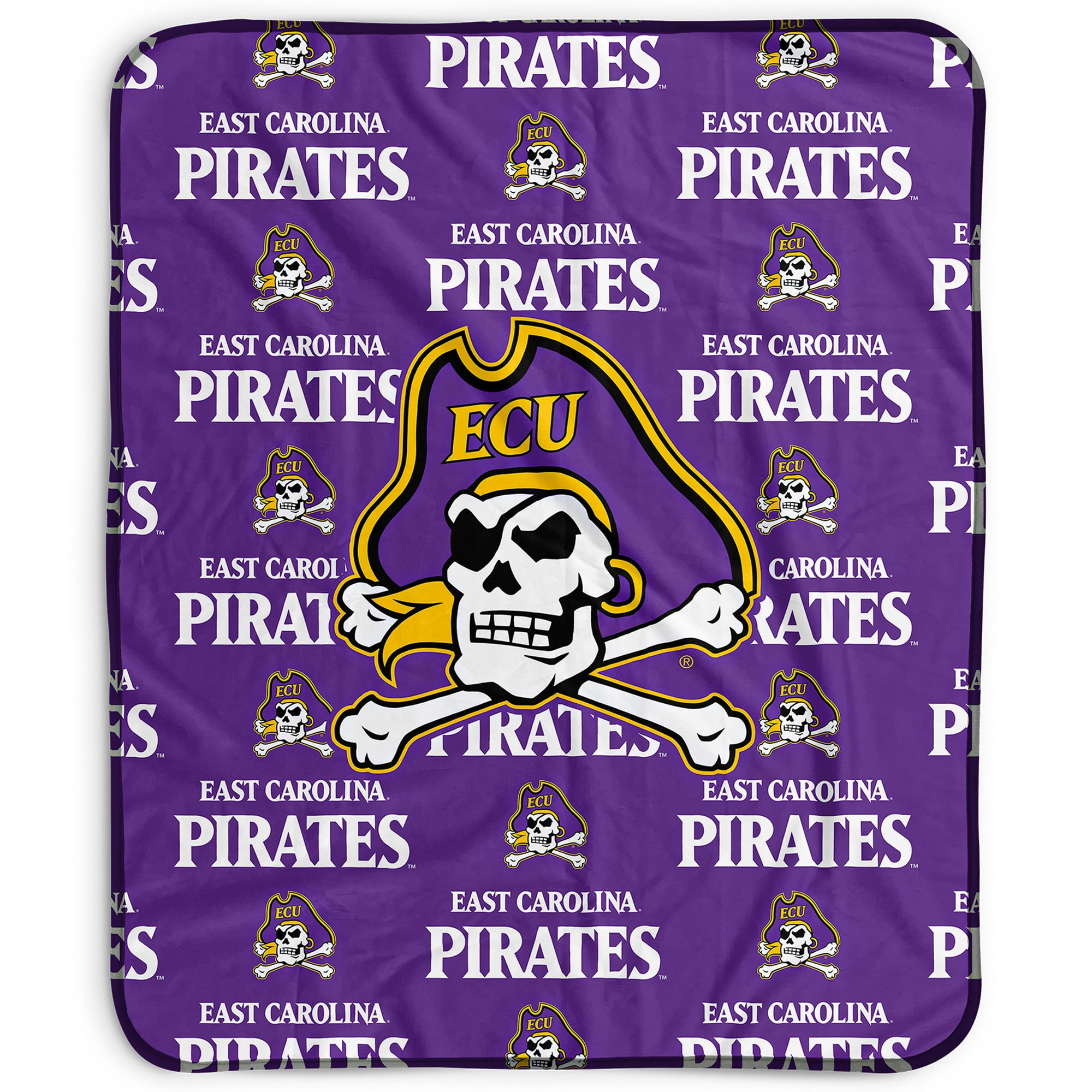 Pegasus ECU Pirates 50" x 60" Repeat Wordmark Fleece Blanket - Walmart.com