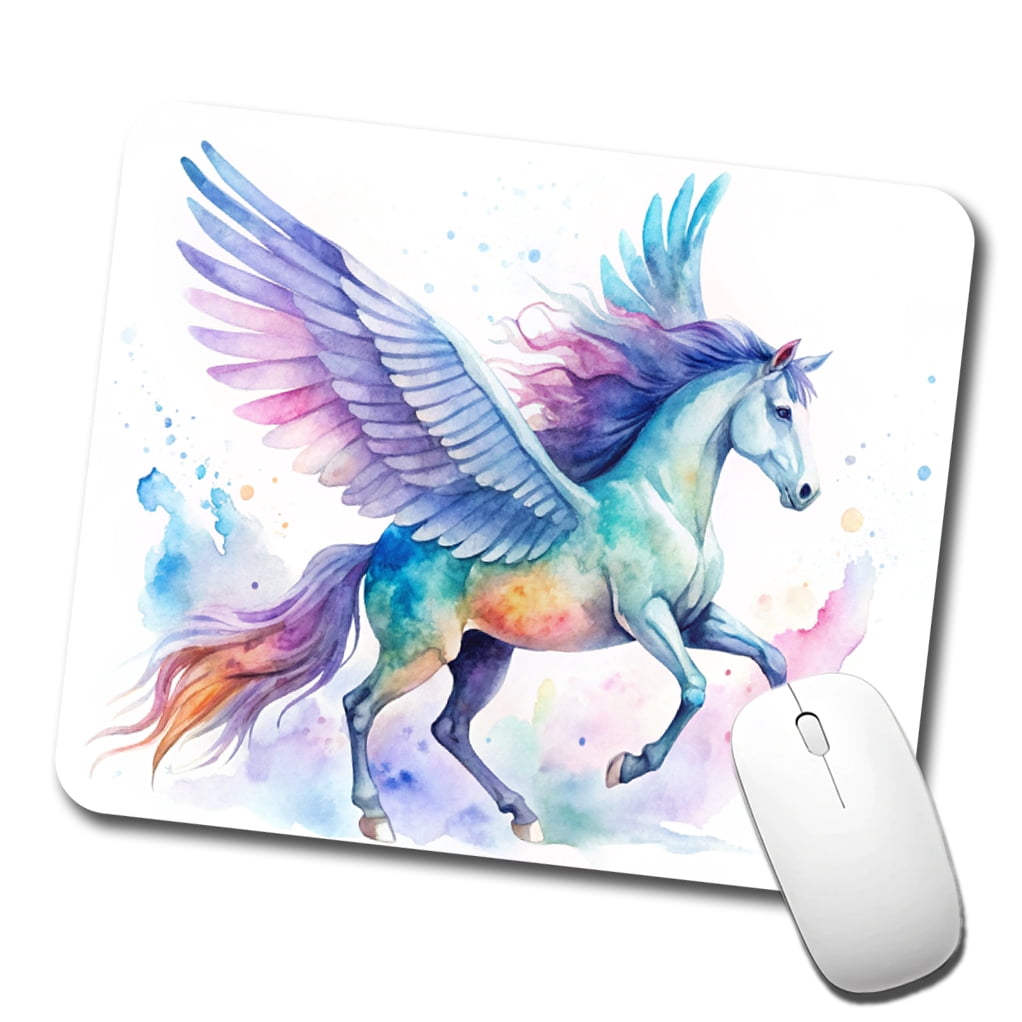 Pegasus Greek Mythology Watercolor Design Mouse Pad Low Profile Gaming ...