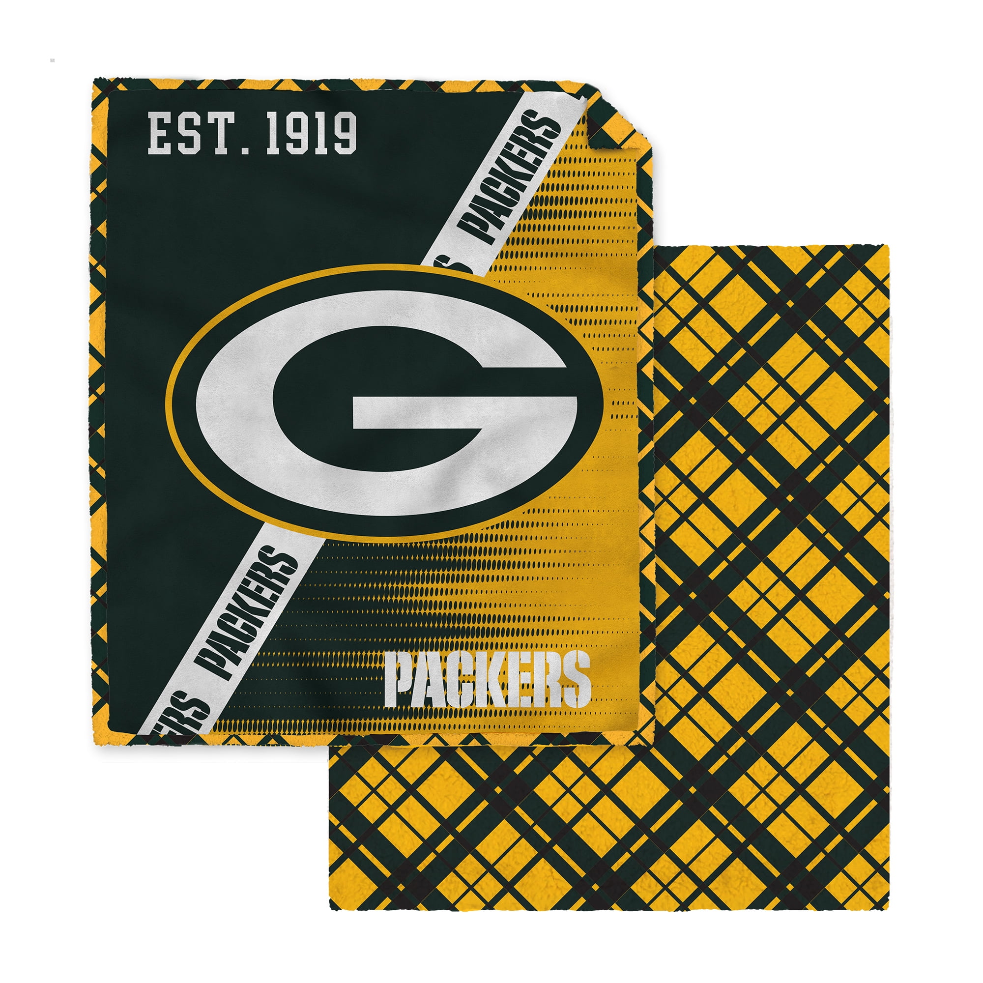 Pegasus Green Bay Packers 60" x 80" Digital Dash Two-Sided Checkered ...