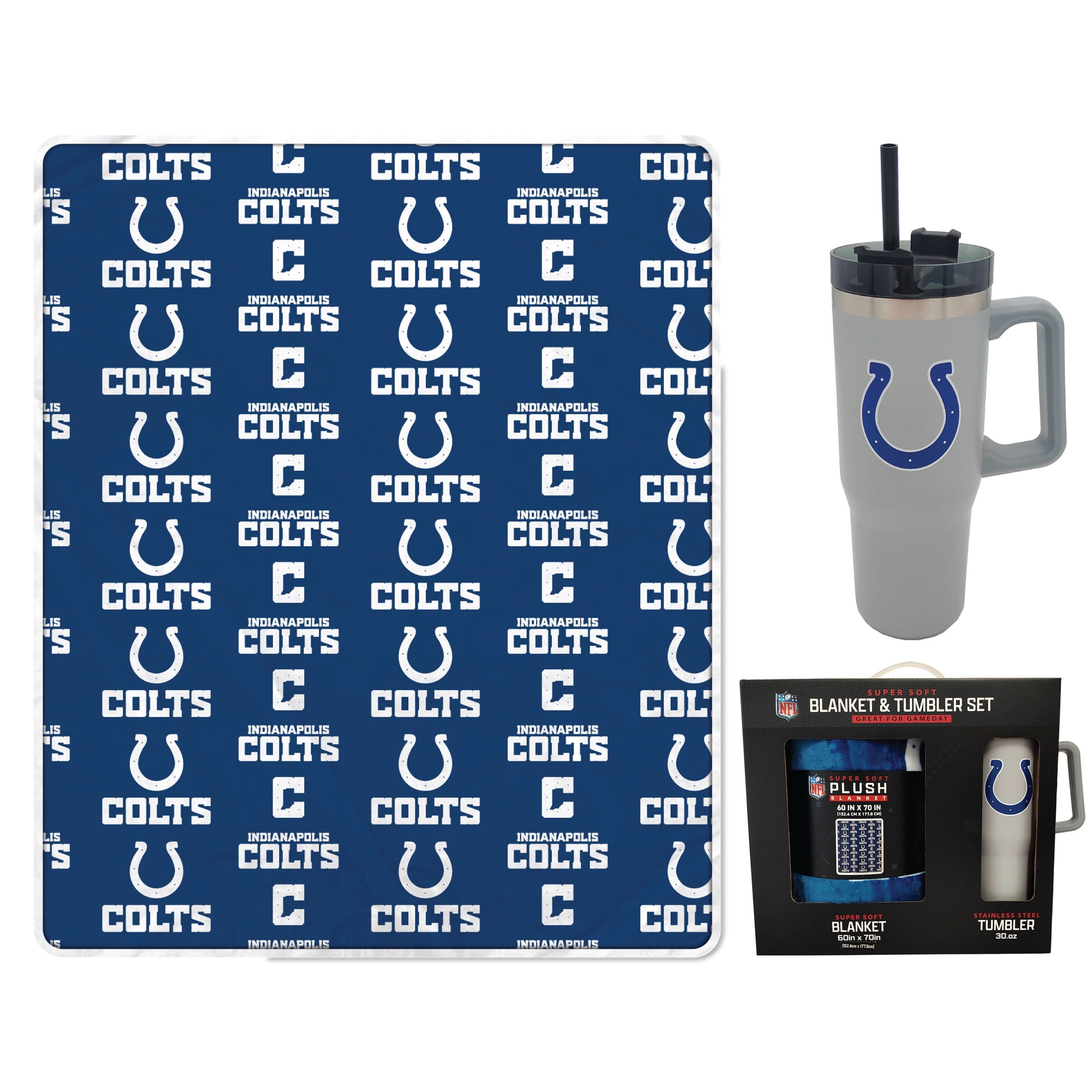 Pegasus Indianapolis Colts 60" x 70" Logo Blanket and 30oz Stainless ...