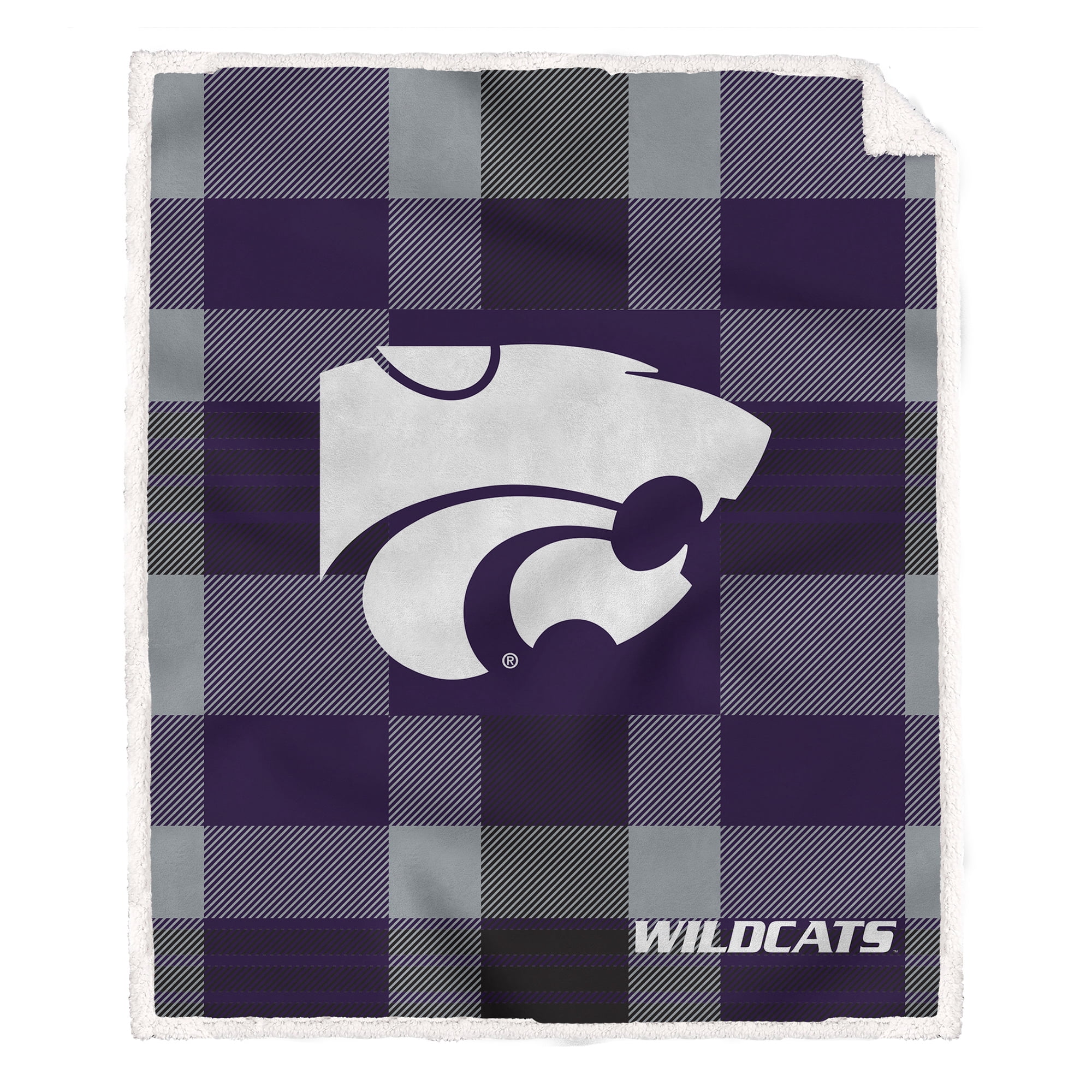 Pegasus Kansas State Wildcats 60" x 70" Plaid Steel Royal Plush Sherpa ...