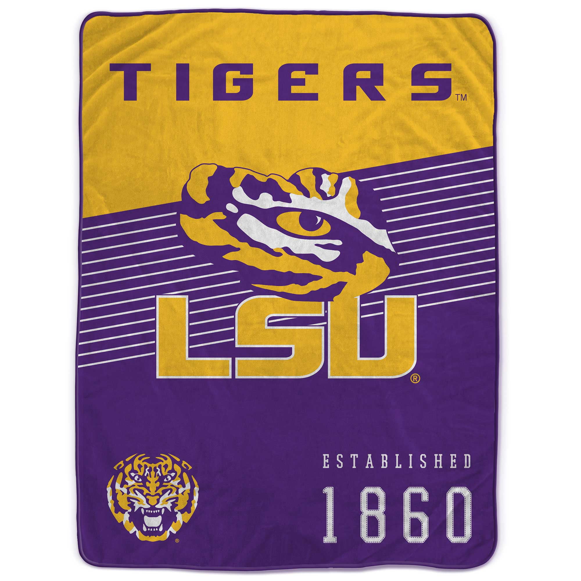 Pegasus LSU Tigers 60- x 80- Helmet Stripes Blanket - Walmart.com