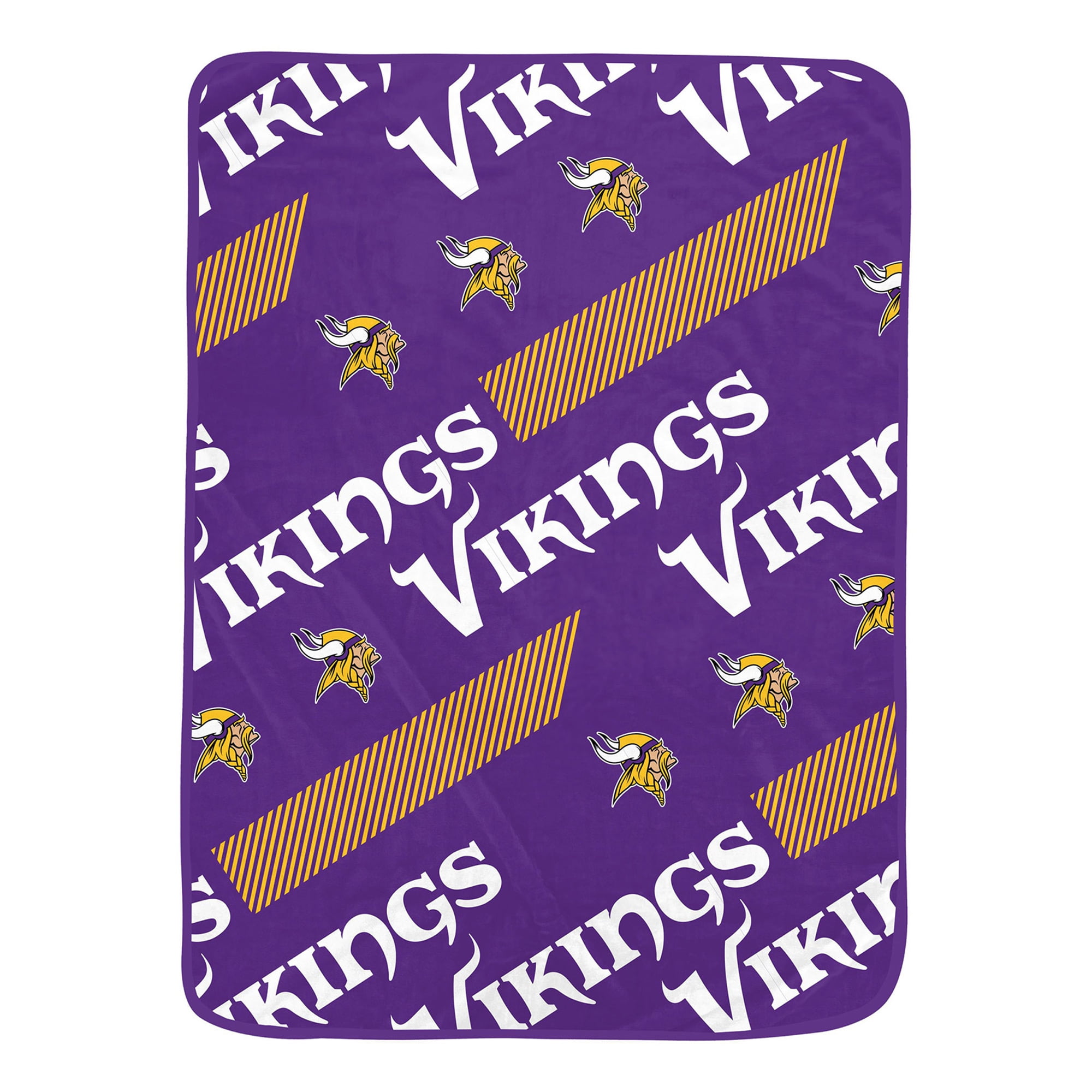 Pegasus Minnesota Vikings 60" x 72" Slanted Half-Stripe Wordmark Ultra Soft Blanket - Walmart.com