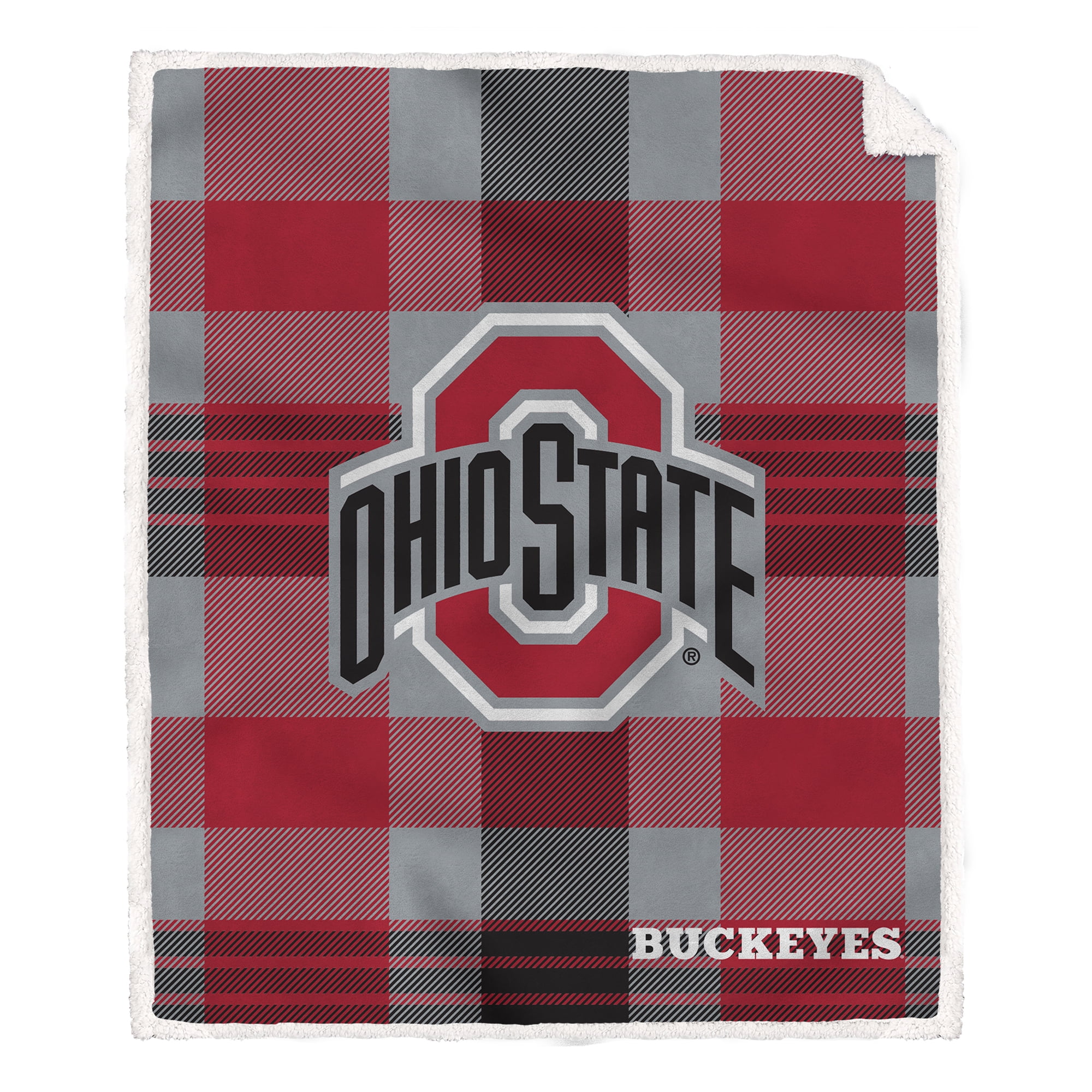 Pegasus Ohio State Buckeyes 60- x 70- Plaid Steel Ultra Cozy Sherpa ...