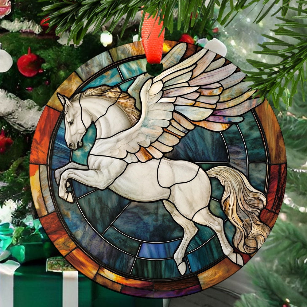 Pegasus: Ornament Style Wall or Window Hanging Made With Real Glass ...