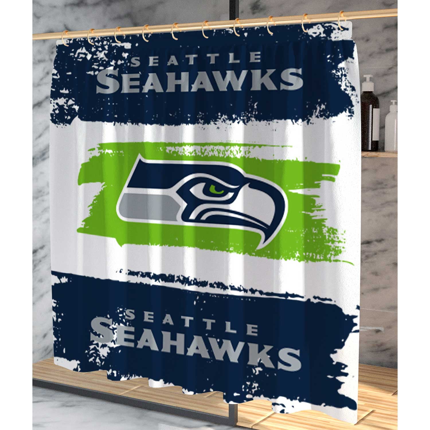 Pegasus Seattle Seahawks Shower Curtain & Bath Mat Set - Walmart.com