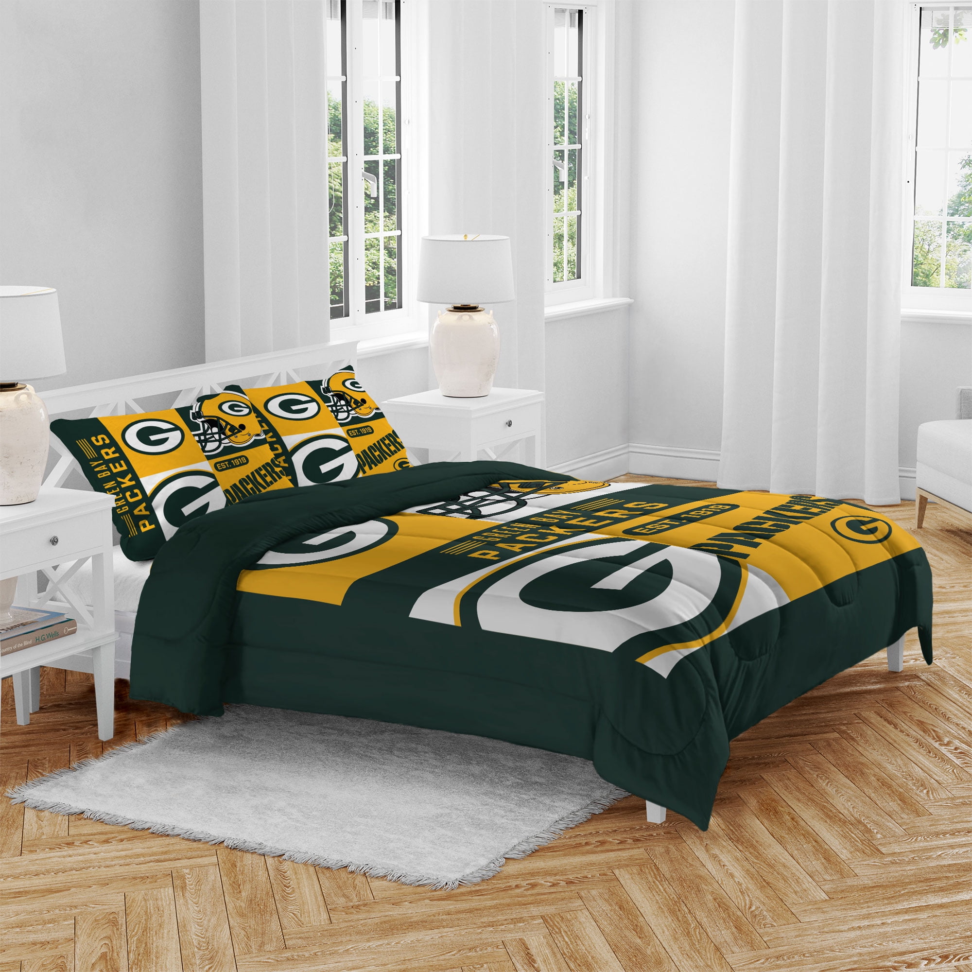 Pegasus Sports NFL Green Bay Packers Full Comforter Set with Block Logo ...