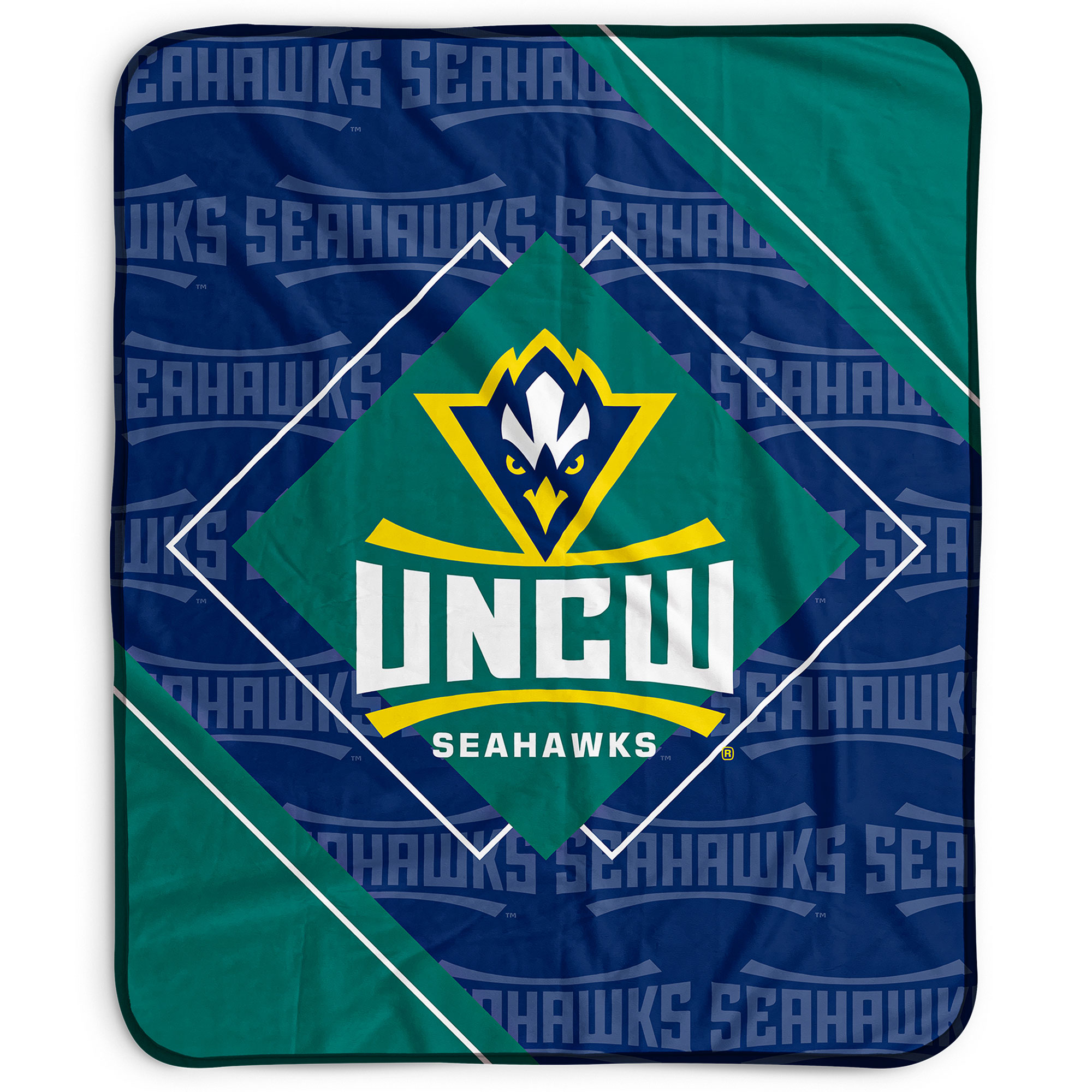 Pegasus UNC Wilmington Seahawks 50" x 60" Diamond Logo Fleece Blanket ...
