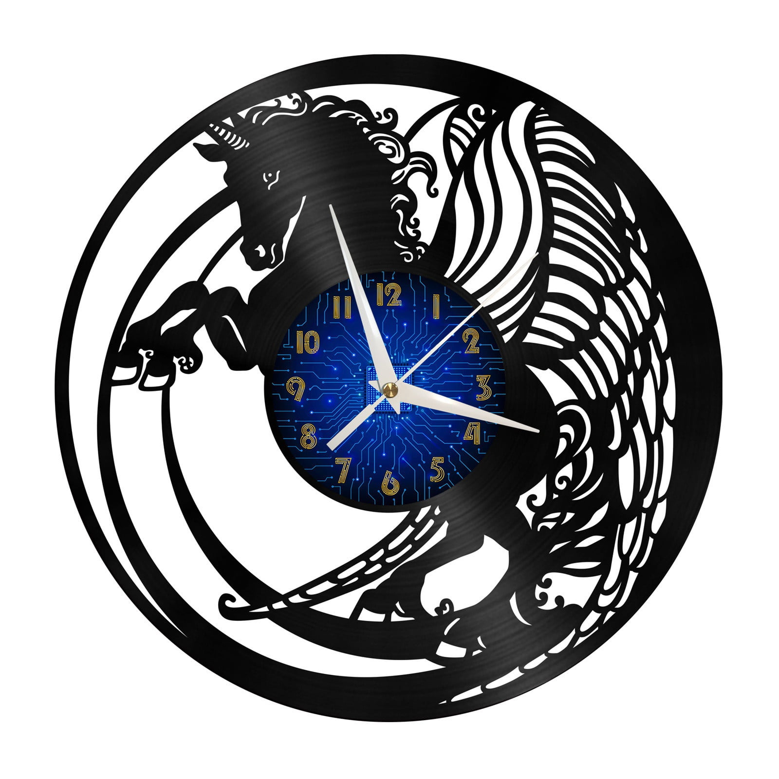 Pegasus Vinyl Record Wall Clock for Kitchen Wall Decor Wall Art Gift ...