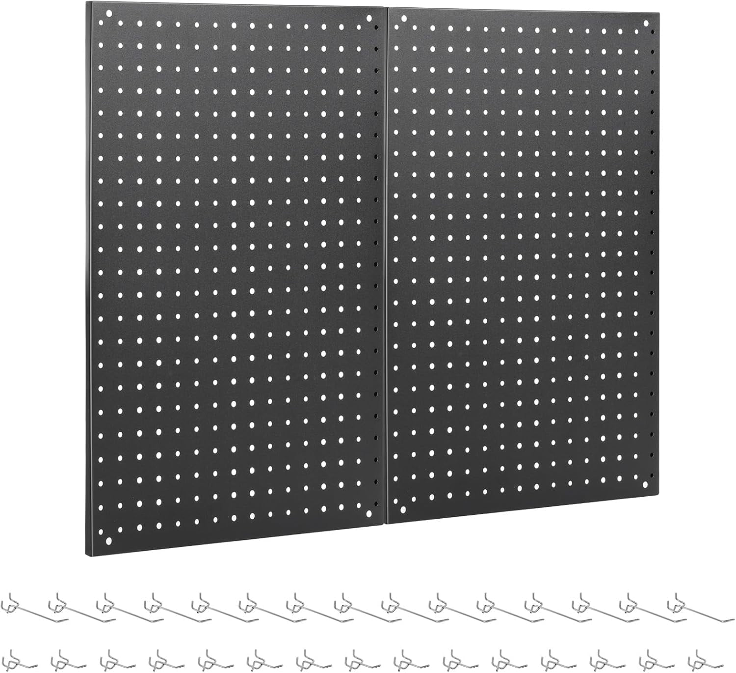 Pegboard, 2 PCS 24"×16" Metal Peg Board Panels Black Modular Wall ...