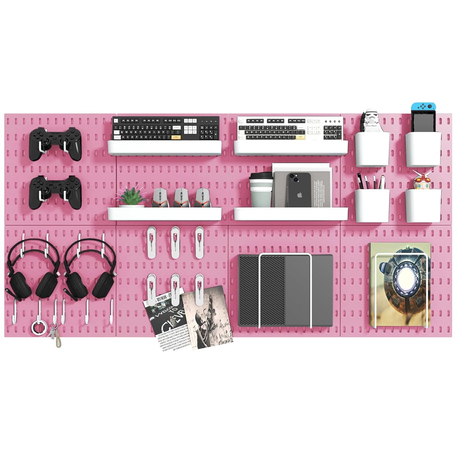 Pegboard Combination Kit, 8 Peg Boards and 30 Accessories Modular ...