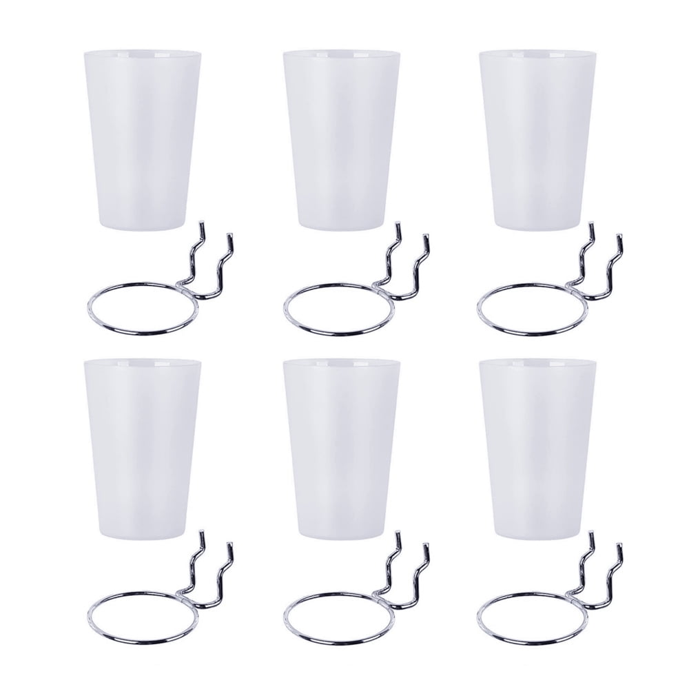 Pegboard Cup with Rings,Clear Plastic Round Storage Bins,Set of 6 with ...