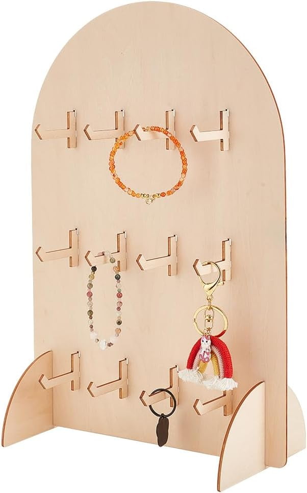 Pegboard Display Stand Arch Shaped Wood Bracelet Display Stands ...