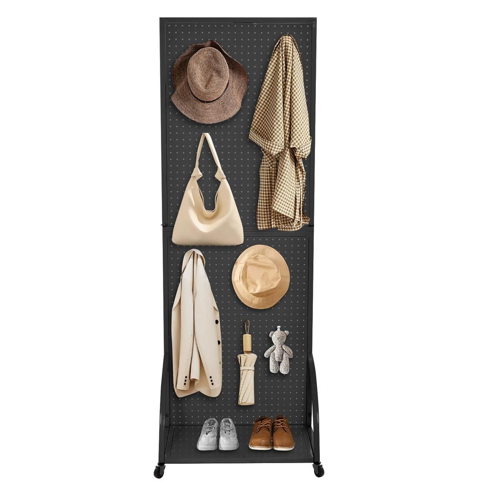 Pegboard Display Stand Metal Craft Peg Board with Wheels Art Display ...