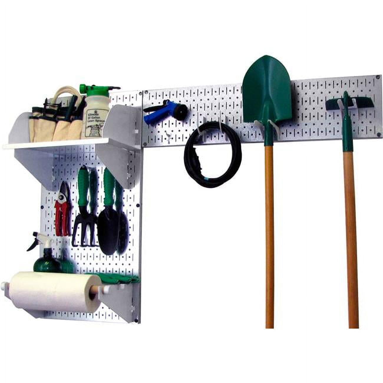 Pegboard Garden Tool Board Organizer, Galvanized White - 48 x 32 x 9 in ...