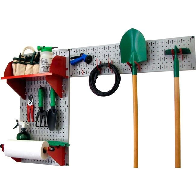 Pegboard Garden Tool Board Organizer, Gray & Red - 48 x 32 x 9 in ...