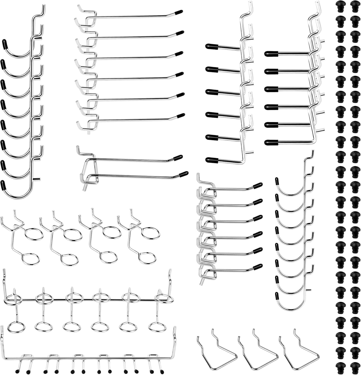 Pegboard Hook 100 Pcs, Heavy Duty Peg Board Hooks fit 1/8"＆1/4 ...