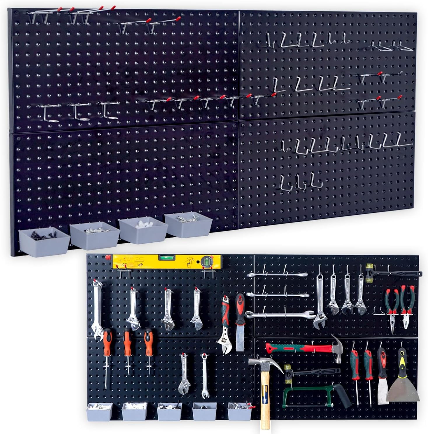Pegboard Organizer Garage Storage - 48pcs Pegboard Hooks Set, Pegboard ...