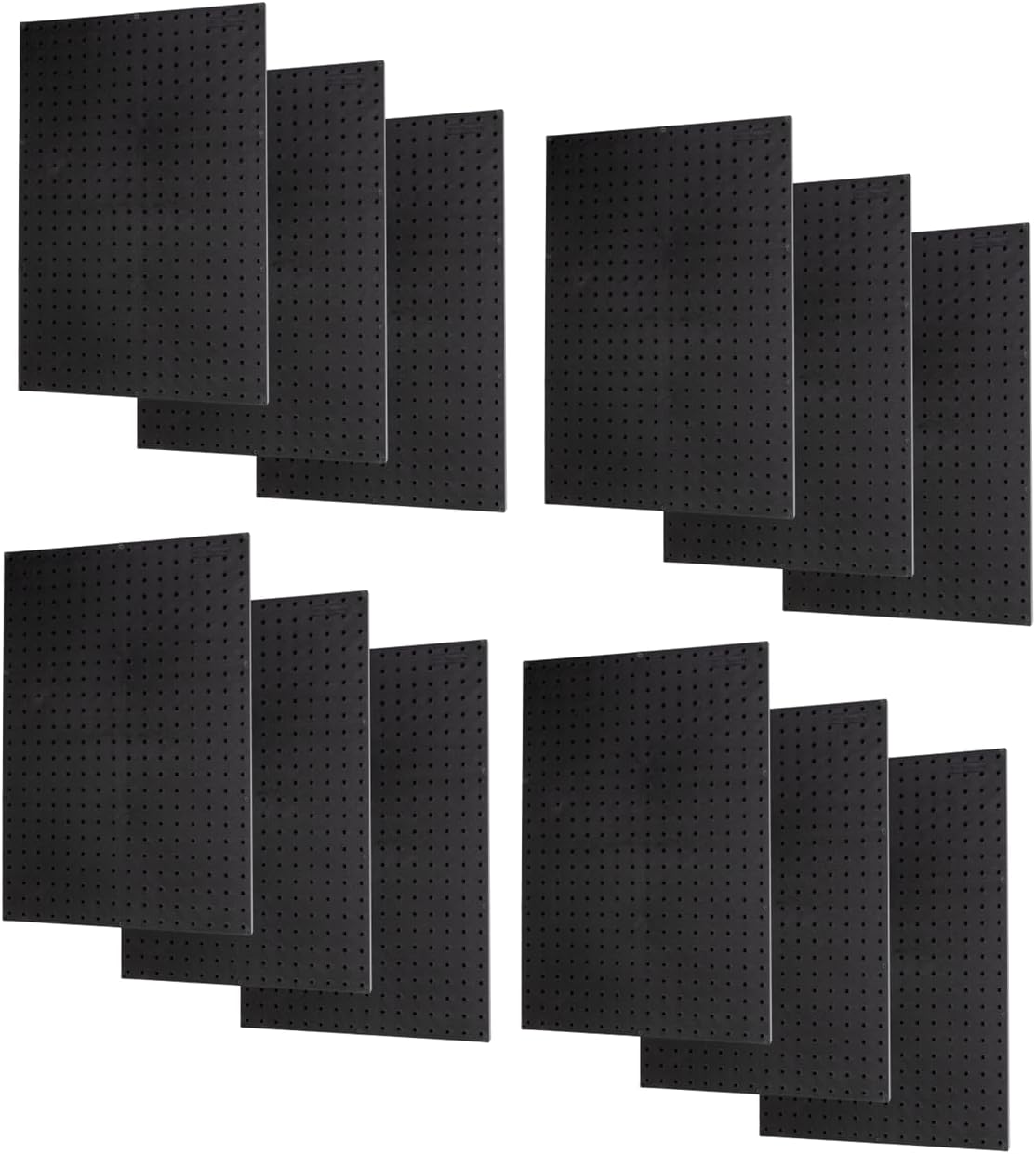 Pegboard Panels Garage Organization - 12 ea (24"x16") Black Peg Board ...