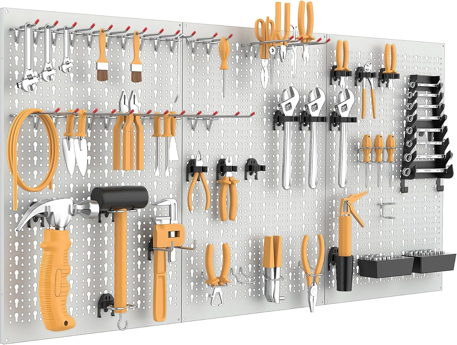 Pegboard Tool Organizer with Pegboard Hooks, 24x48 Tools Organizer ...