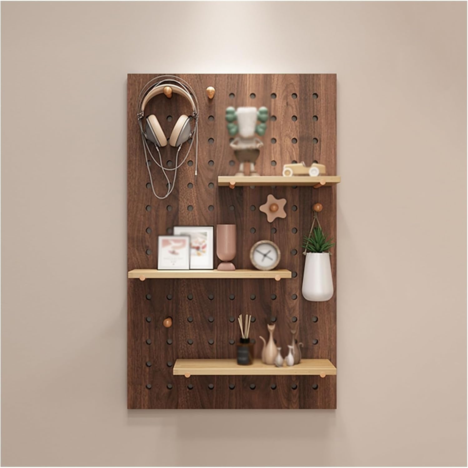 Pegboard Wall Organizer Panels, Wall Mount Display Peg Boards Kit, Bedroom Study Office Bathroom ...