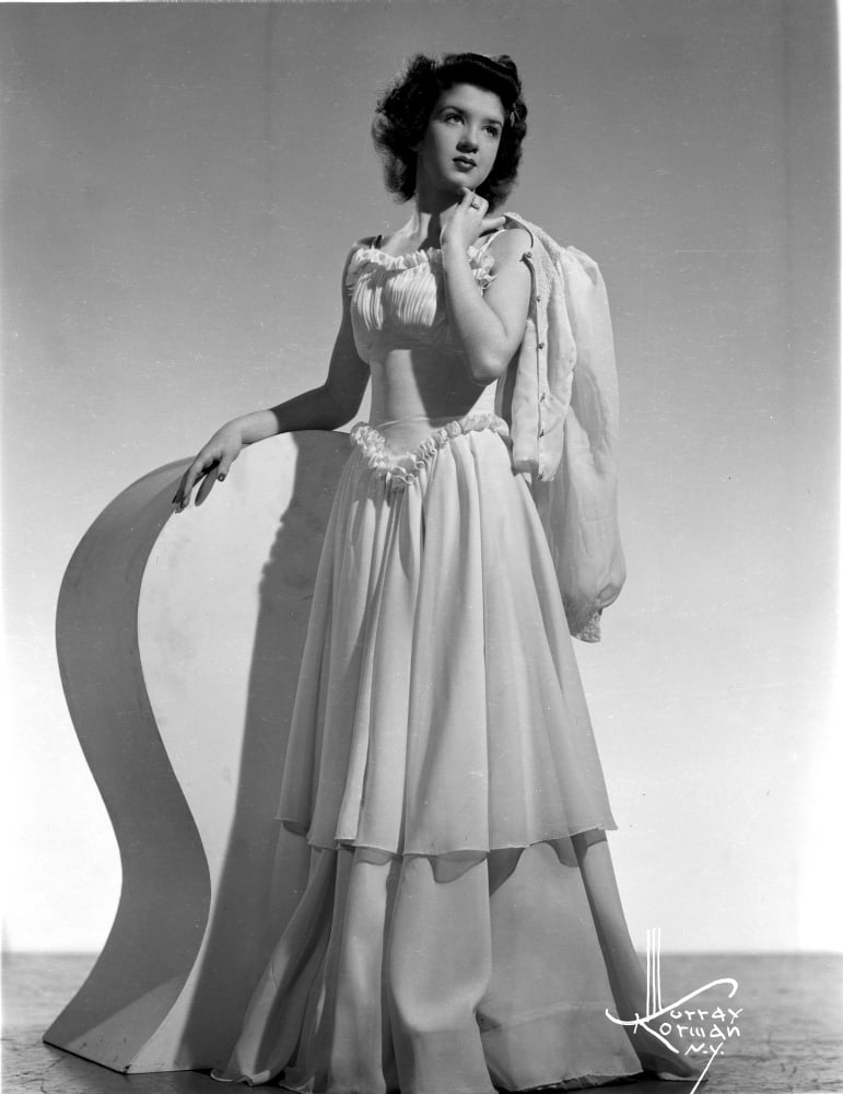 Peggy Ryan Posed wearing White Elegant Gown Photo Print (24 x 30 ...