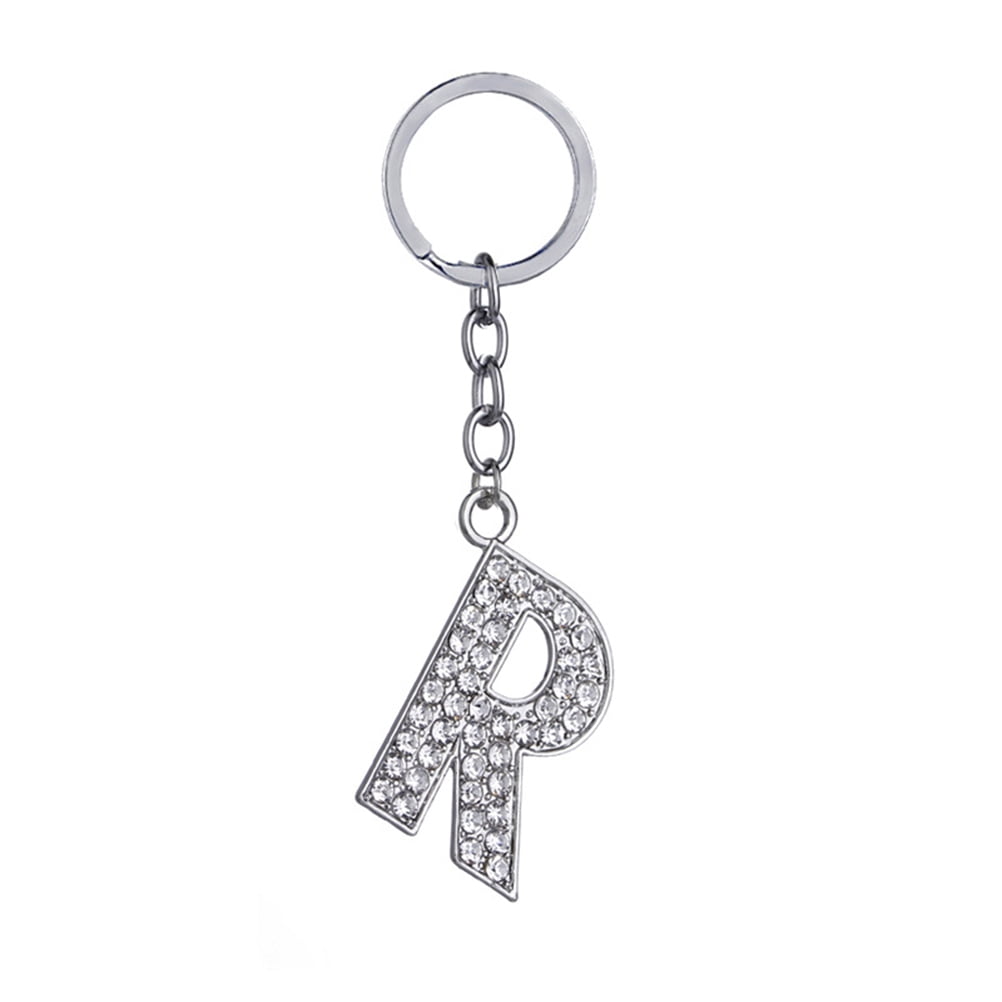 PeggyDoll Simple Stylish Letter Key Chain Metal Rhinestones Key Ring ...