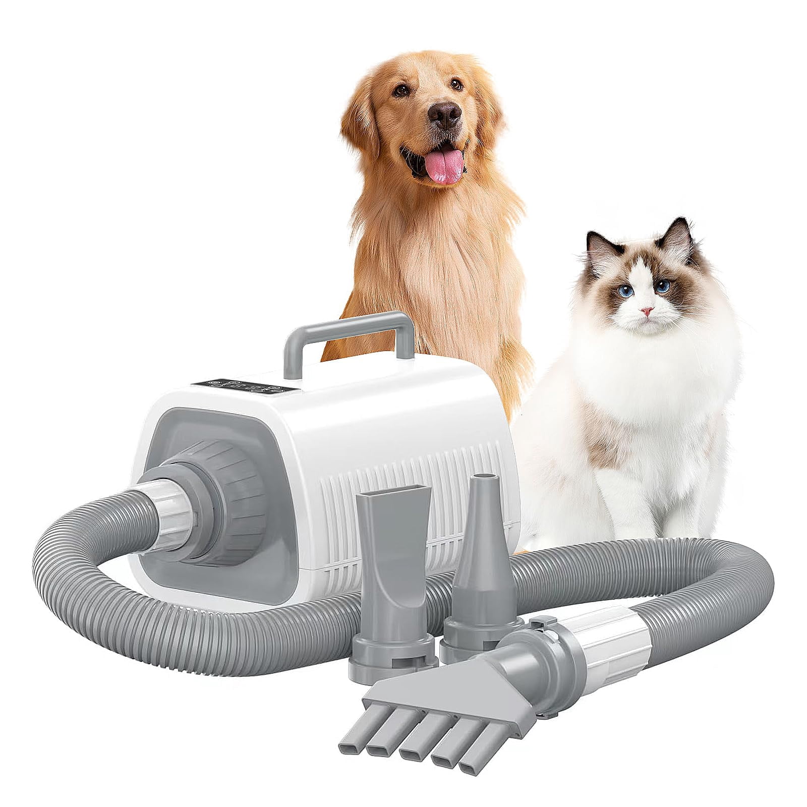 Pegnoy Dog Dryer, pet Grooming Dryer, high Wind Speed 55MPH-190MPH, 9 ...