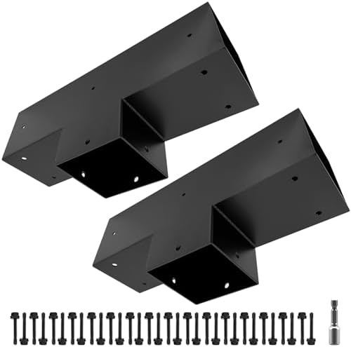 Pegola Bracket Kits,3-Way T-Shape Flat Woodwork Brackets for 4" x 4 ...
