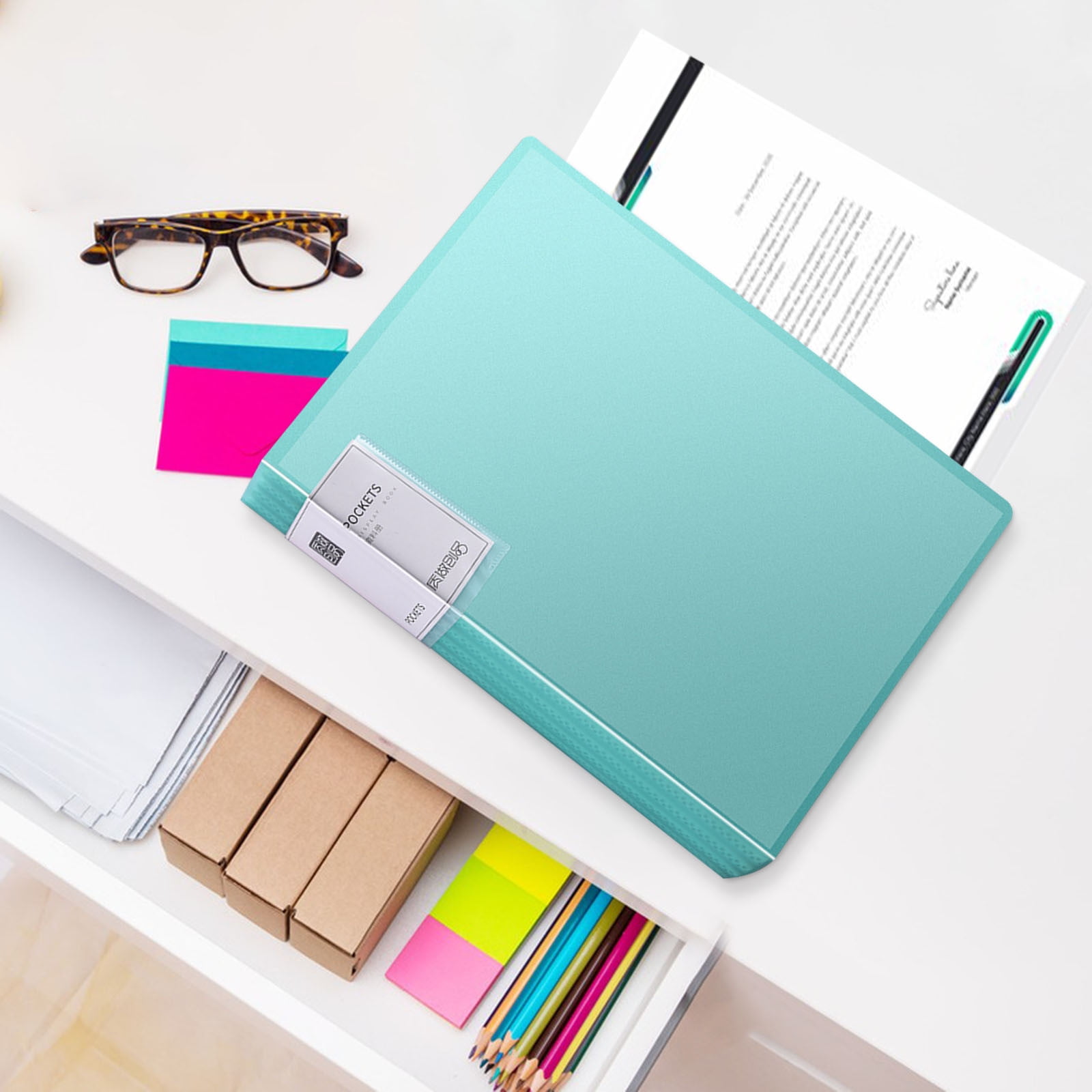 PeiBai A4 Semi-Transparent Data Book Folder Multi-Layer Interstitials ...
