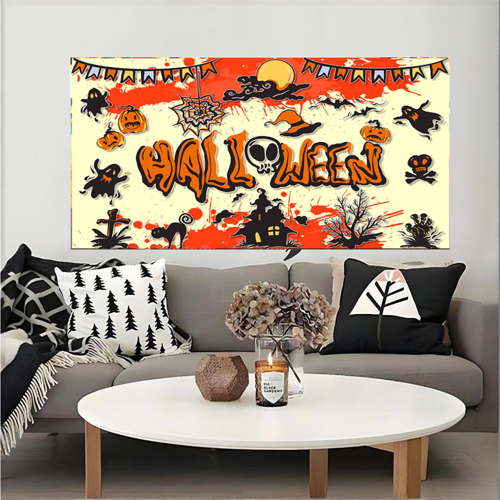 PeiBai Halloween Skeleton Ghost Backdrops Fabric - Walmart.com
