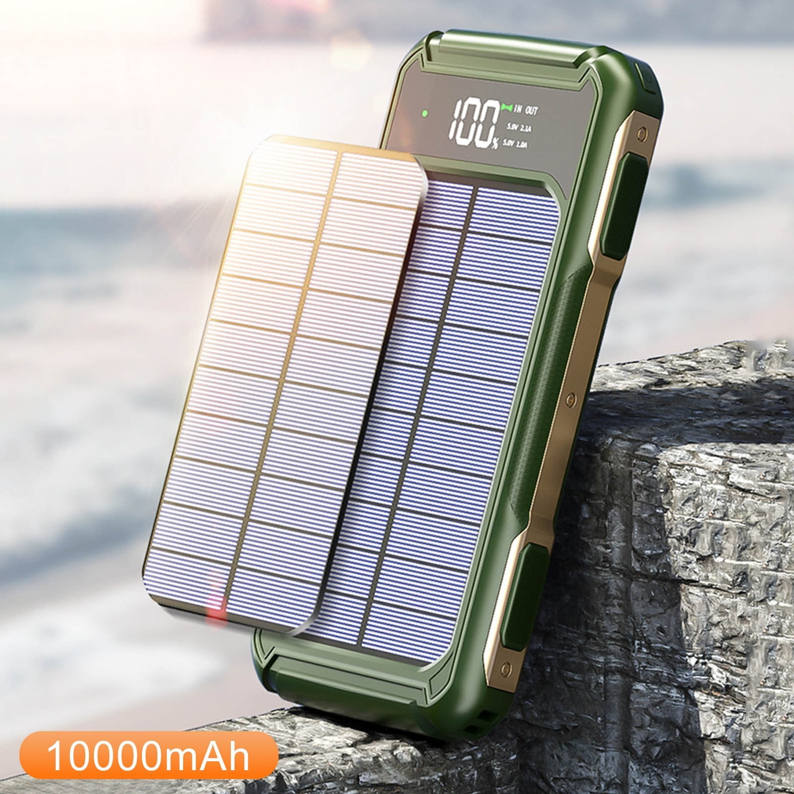 PeiBai Portable Charger 10000Mah, Fast Charging Solar Power Bank with 4 ...